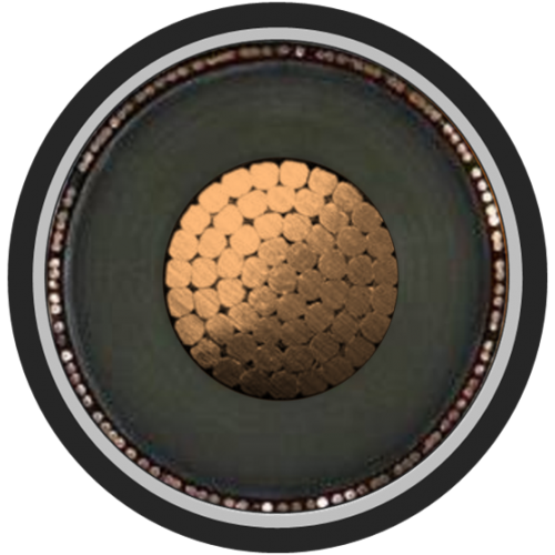 132kV 1 Core 630mm² Stranded Cu XLPE/31.5kA Screen/Al poly laminate/HDPE